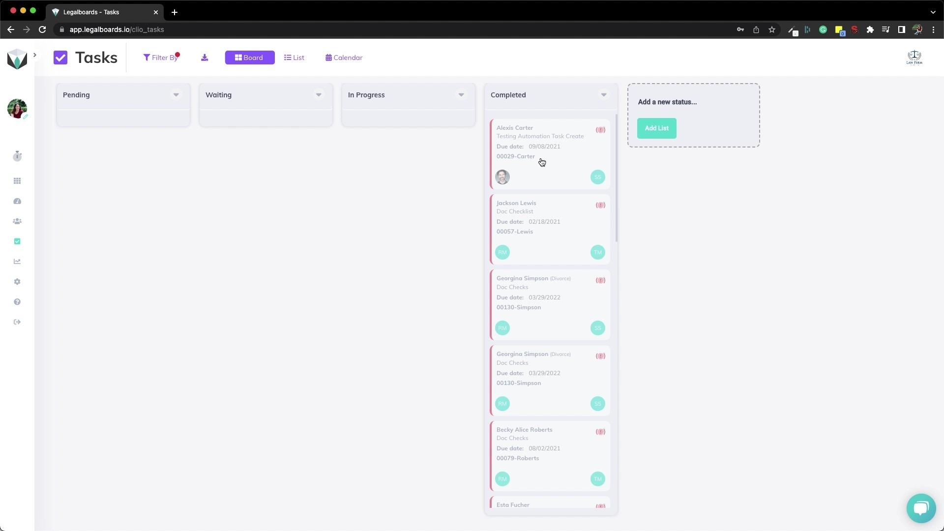 Advanced Task Filters - Legalboards